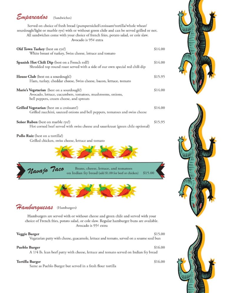 Our Menu - Authentic Mexican Cuisine - Church Street Cafe