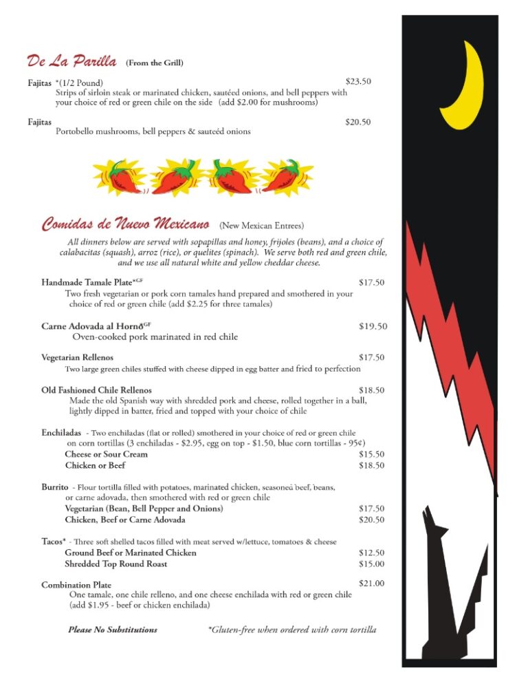 Our Menu - Authentic Mexican Cuisine - Church Street Cafe